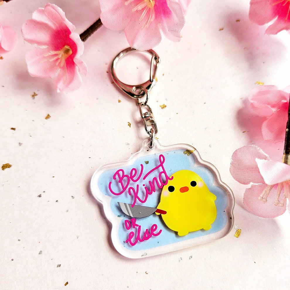Be Kind or Else Stabby Chick Keychain – Atelier Eumori