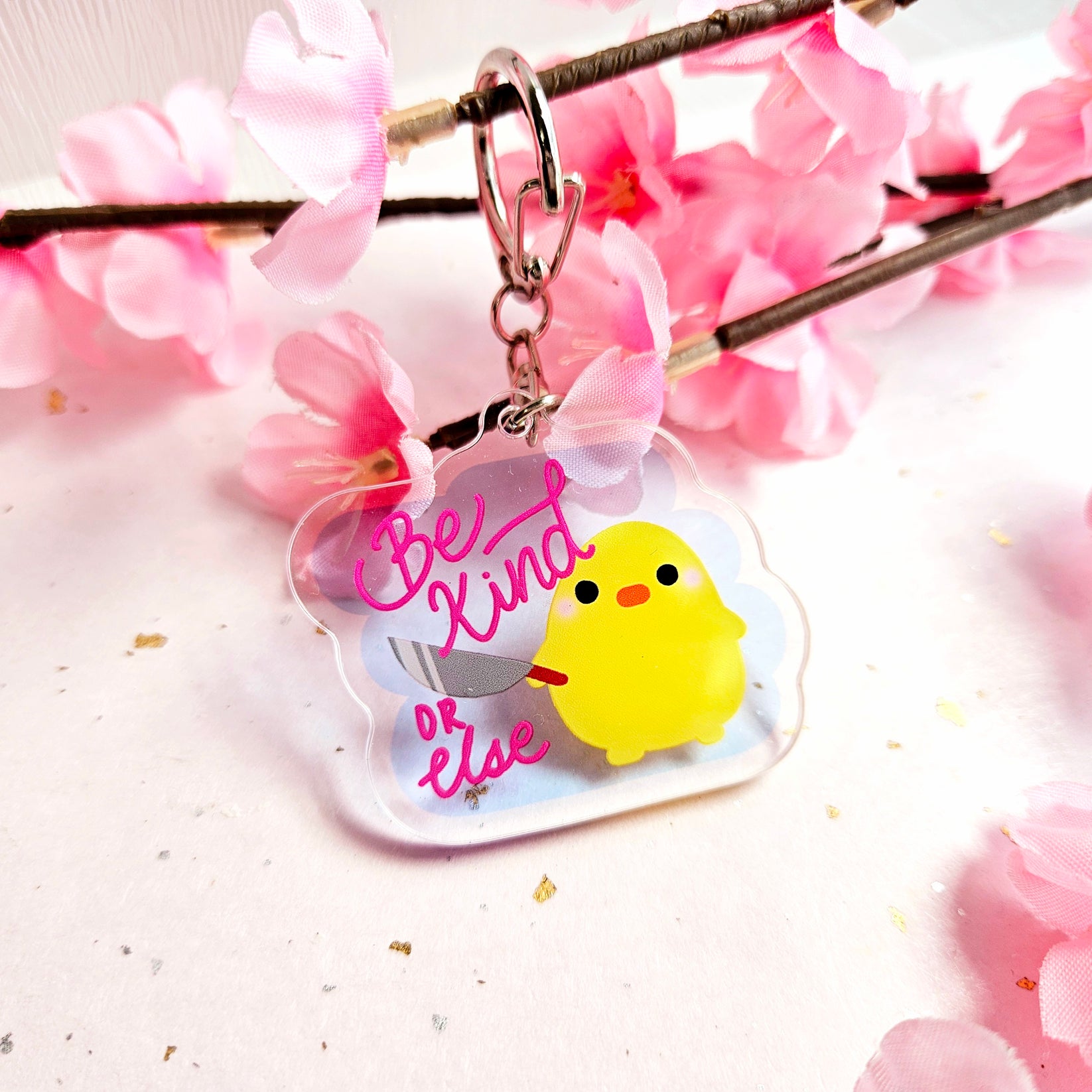 Be Kind or Else Stabby Chick Keychain – Atelier Eumori