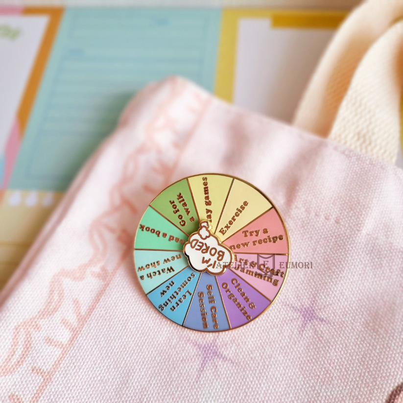 I'm Bored Spinning Enamel Pin – Atelier Eumori