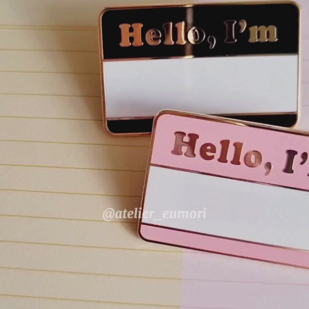 Writable Dry Erase "Hello I'm" Enamel Pin – Atelier Eumori